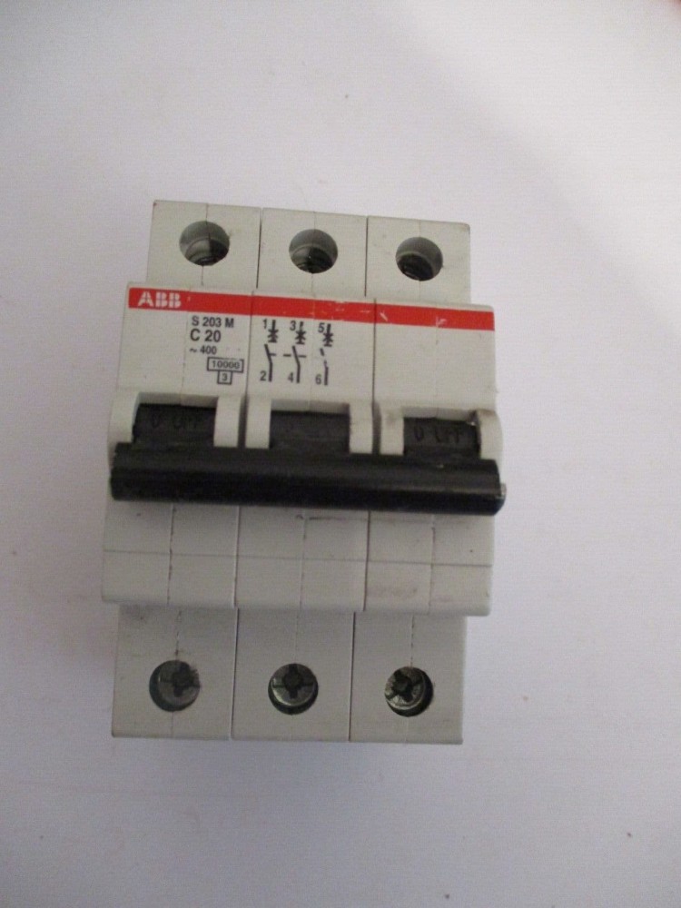 NEW ABB S203 M C20 20 AMP 10KA TRIPLE POLE MCB CIRCUIT BREAKER