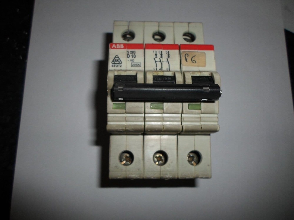 ABB STOTZ S263 C10 10 AMP 6KA TRIPLE POLE MCB CIRCUIT BREAKER