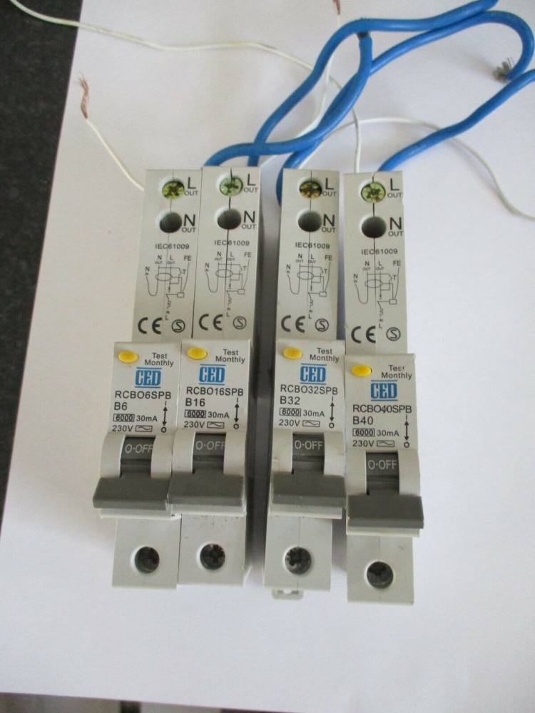 CED B6 6 AMP/ 10 AMP B10 / B16 16 AMP / B32 32 AMP B40 40 AMP 30mA RCBOS