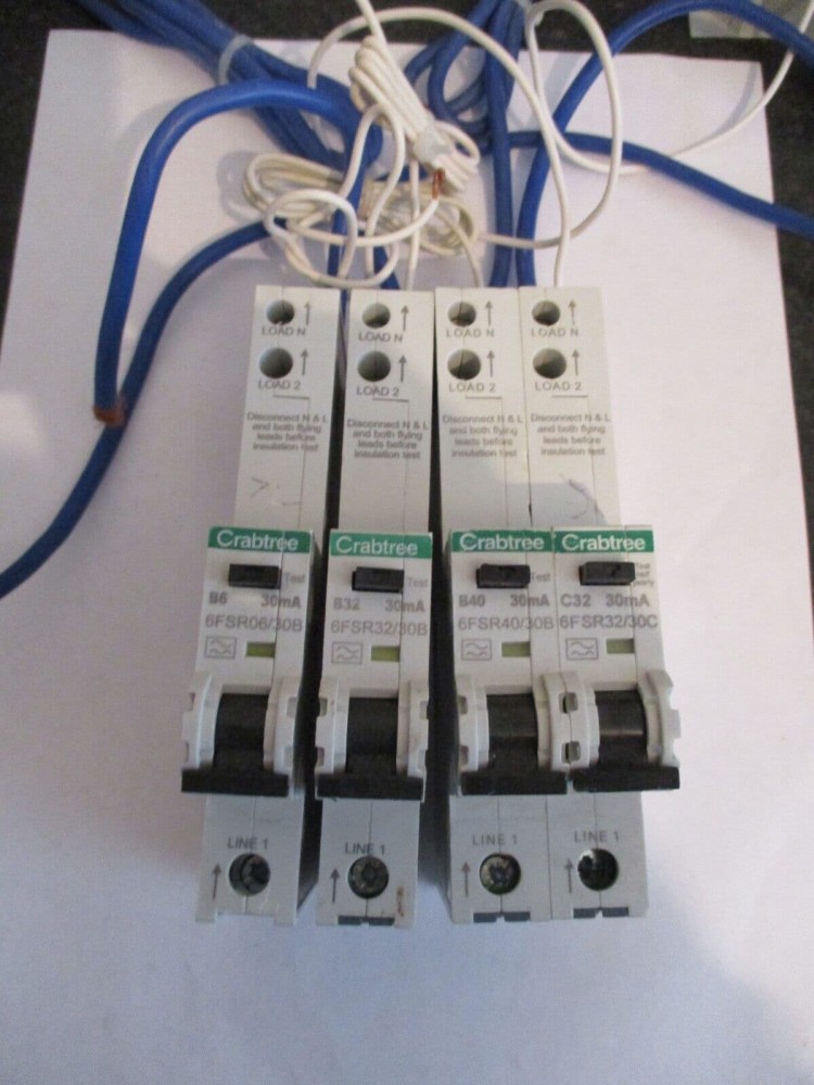 CRABTREE LOADSTAR 6FS B/C RATED 6 10 16 20 32 40 AMP 30mA 6KA SINGLE ...