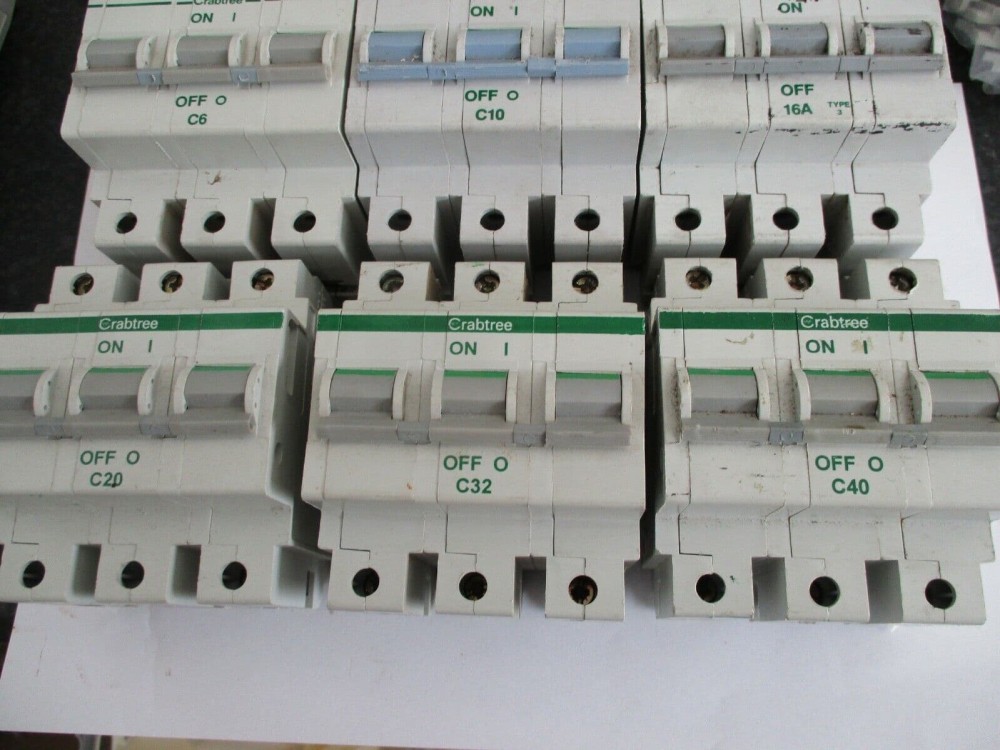 CRABTREE POLESTAR C6 C10 C16 C20 C32 C40 C50 C63 OR TYPE 3 TRIPLE POLE MCBS
