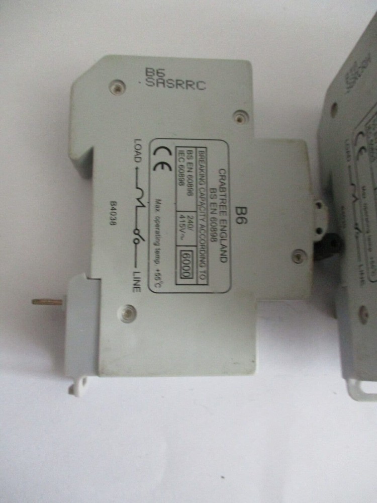 CRABTREE STARBREAKER B6 B10 B16 B20 B32 B40 B50 6KA CIRCUIT BREAKERS SERIES 4