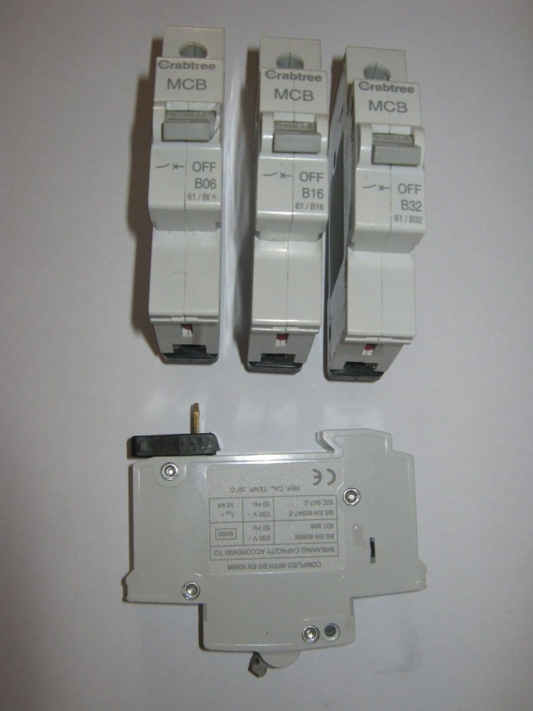 CRABTREE STARBREAKER BS3871 B6 B10 B16 B20 B32 B40 SINGLE POLE MCBS ...