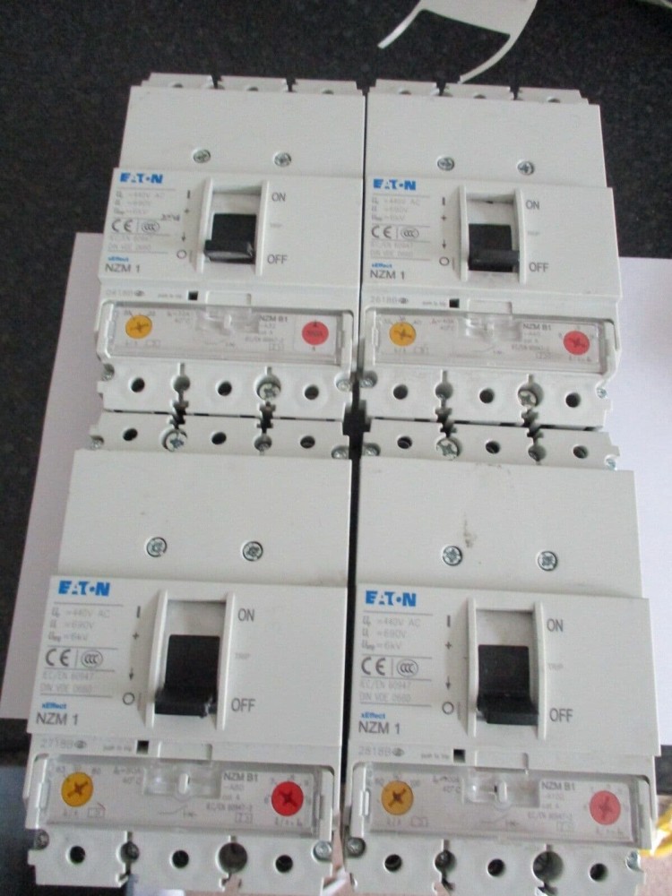 EATON NZM1 / NZMB1 32 40 63 80 100 AMP TRIPLE POLE ADJUSTABLE MCCBS