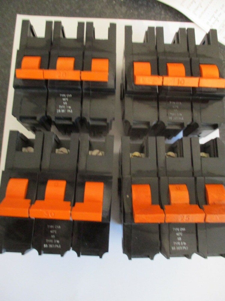 FEDERAL ELECTRIC CNA3P 06 10 16 20 32 50 63 AMP TYPE 3 M5 TRIPLE POLE MCBS