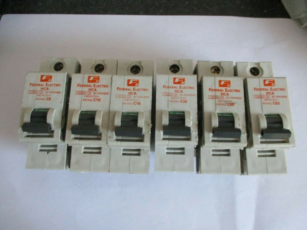 FEDERAL ELECTRIC HCA1P C06 C10 C16 C20 C25 C32 C50 C63 10KA SINGLE POLE ...
