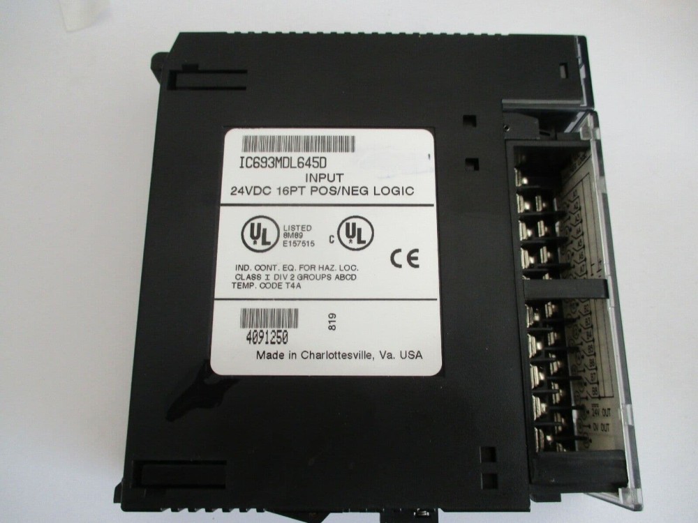 GE FANUC IC693MDL645D INPUT MODULE 24V DC 16 POINT POSITIVE/NEGATIVE LOGIC