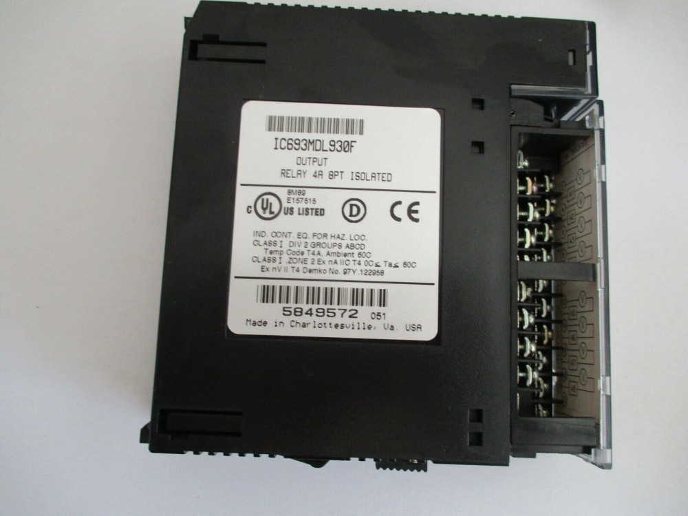 GE FANUC IC693MDL930F OUTPUT RELAY 4A 8PT ISOLATED