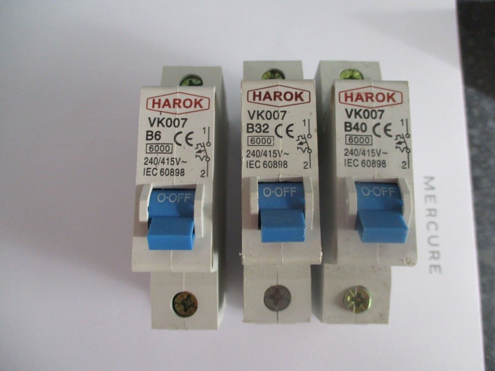 HAROK VK007 B6 B16 B32 B40 6KA SINGLE POLE MCB CIRCUIT BREAKERS
