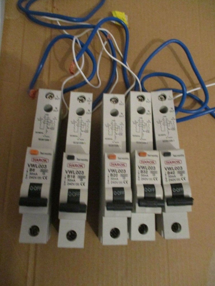 HAROK VWL003 B6 B16 B32 B40 6KA SINGLE POLE RCBO CIRCUIT BREAKERS