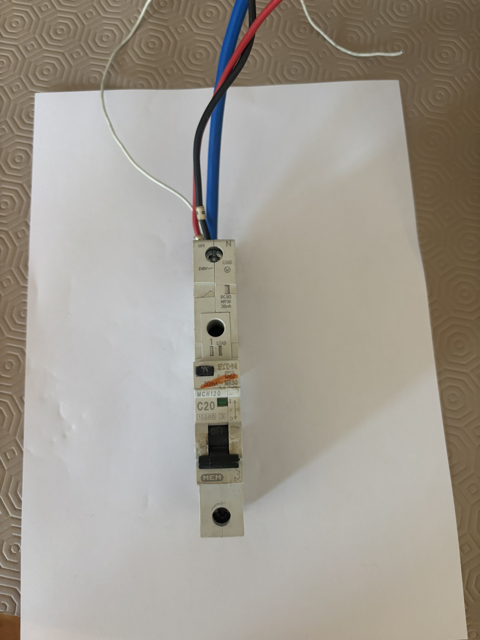 EATON MR30 C20 20 AMP 10KA 30mA FIELD FIT POD FOR MEMSHIELD 2 (APPROX ...