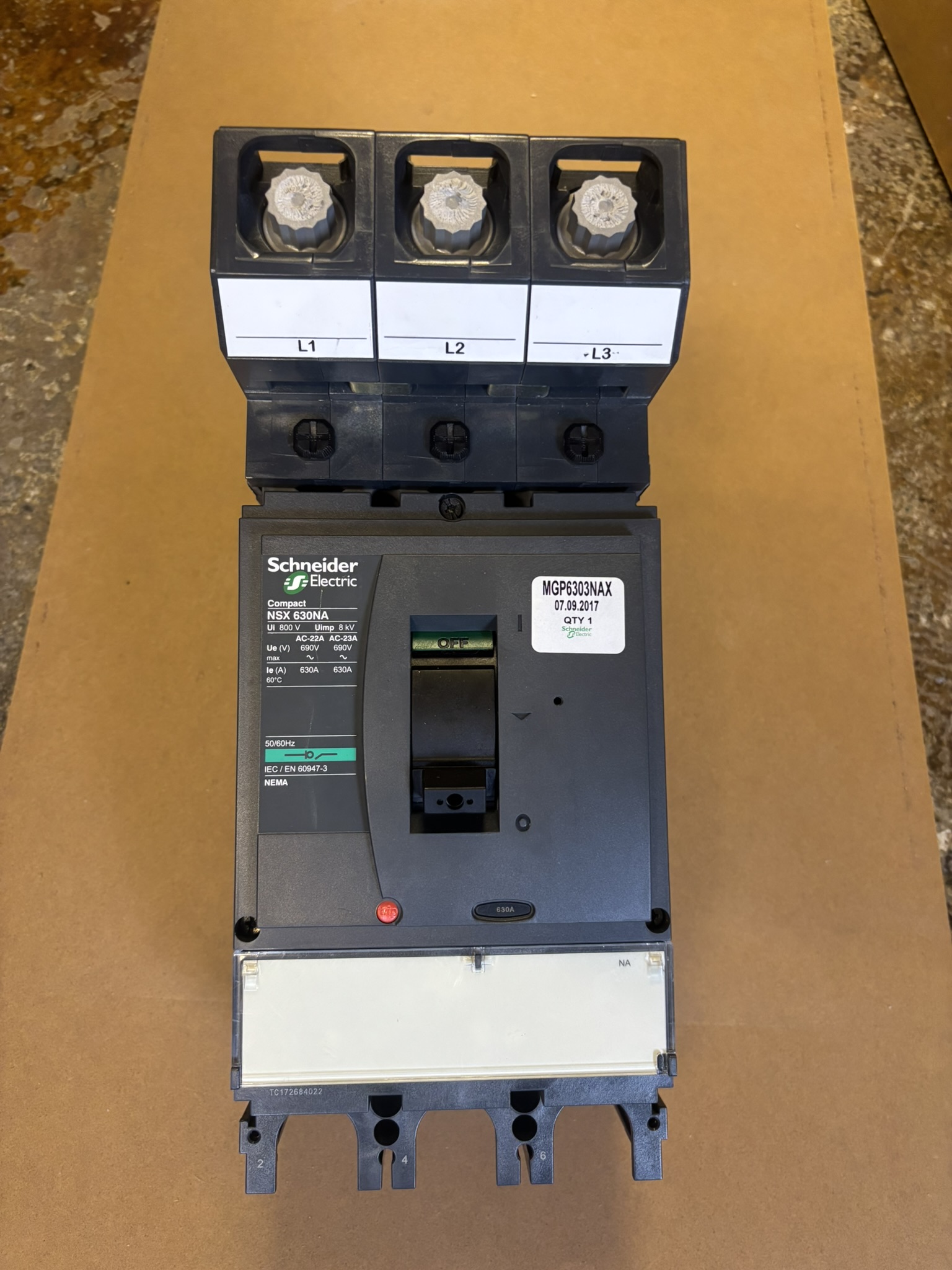 SCHNEIDER NSX 160F TM 125D 125 AMP MGP1253 ADJUSTABLE MCCB CIRCUIT BREAKER