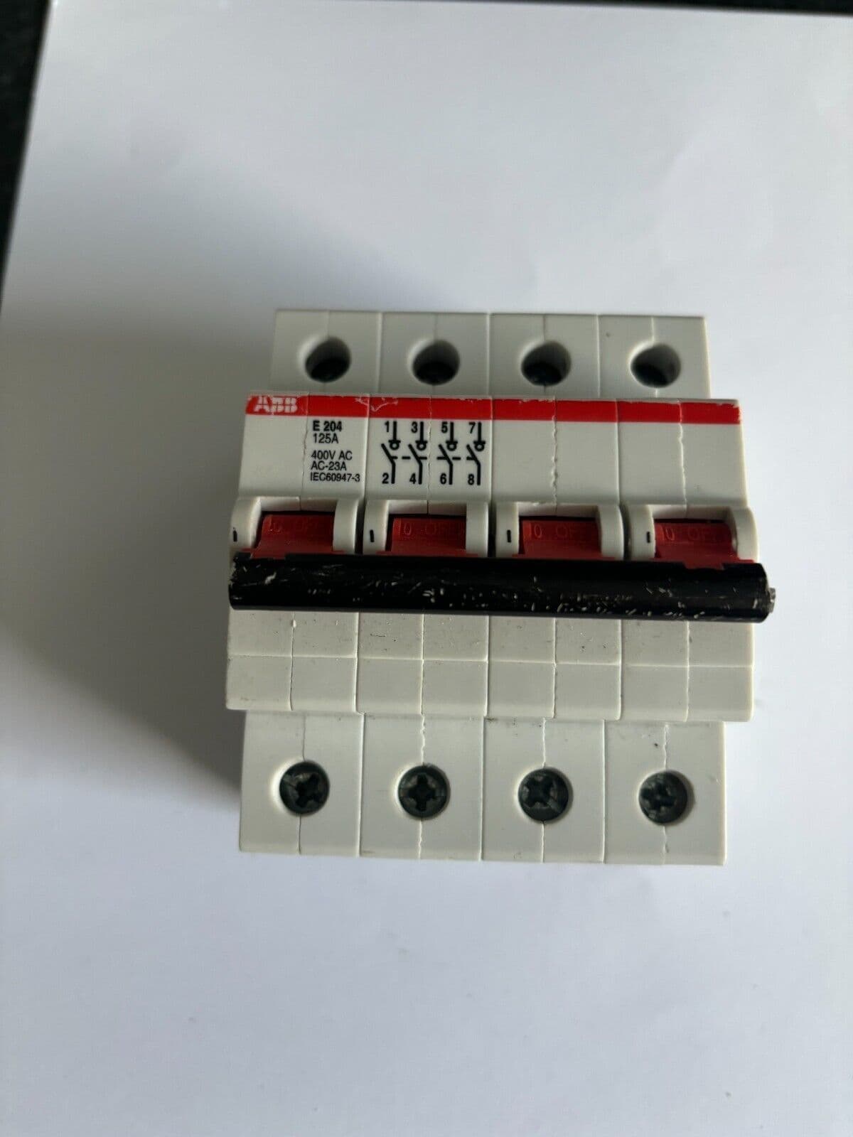 ABB E 204 125A 125 AMP AC-23A 4 POLE MAIN SWITCH DISCONNECTOR