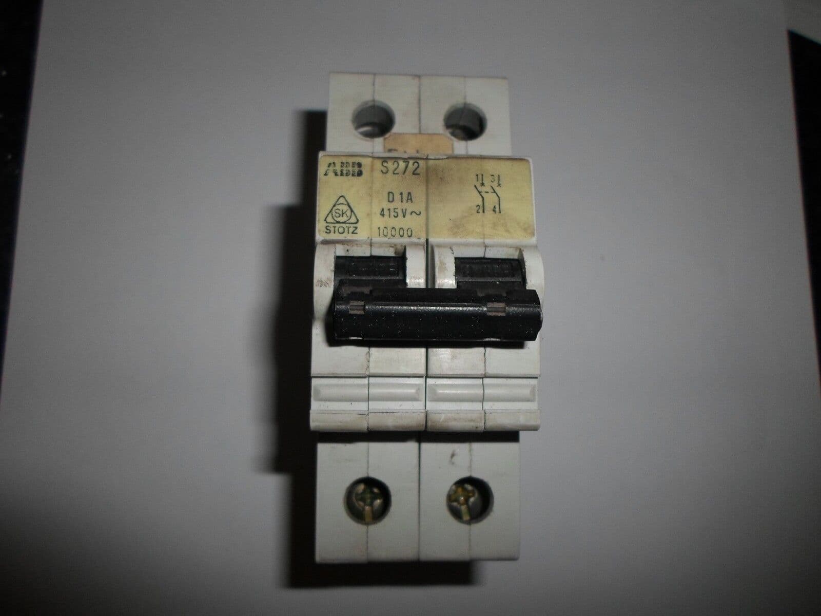 ABB STOTZ S272 D1A 1 AMP 10KA DOUBLE POLE MCB CIRCUIT BREAKER