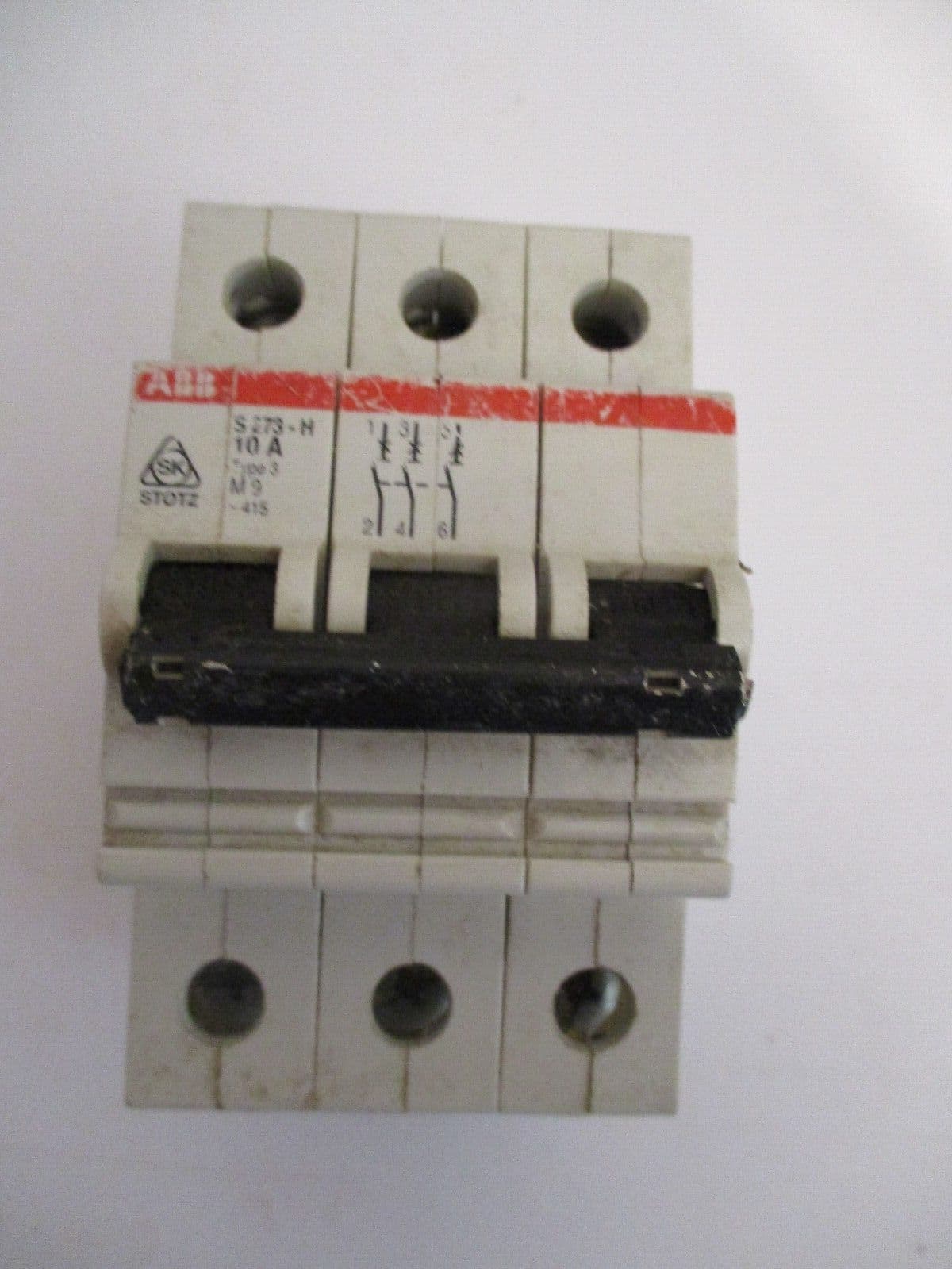 ABB STOTZ S273-H 10A 10 AMP TYPE 3 M9 TRIPLE POLE MCB CIRCUIT BREAKER