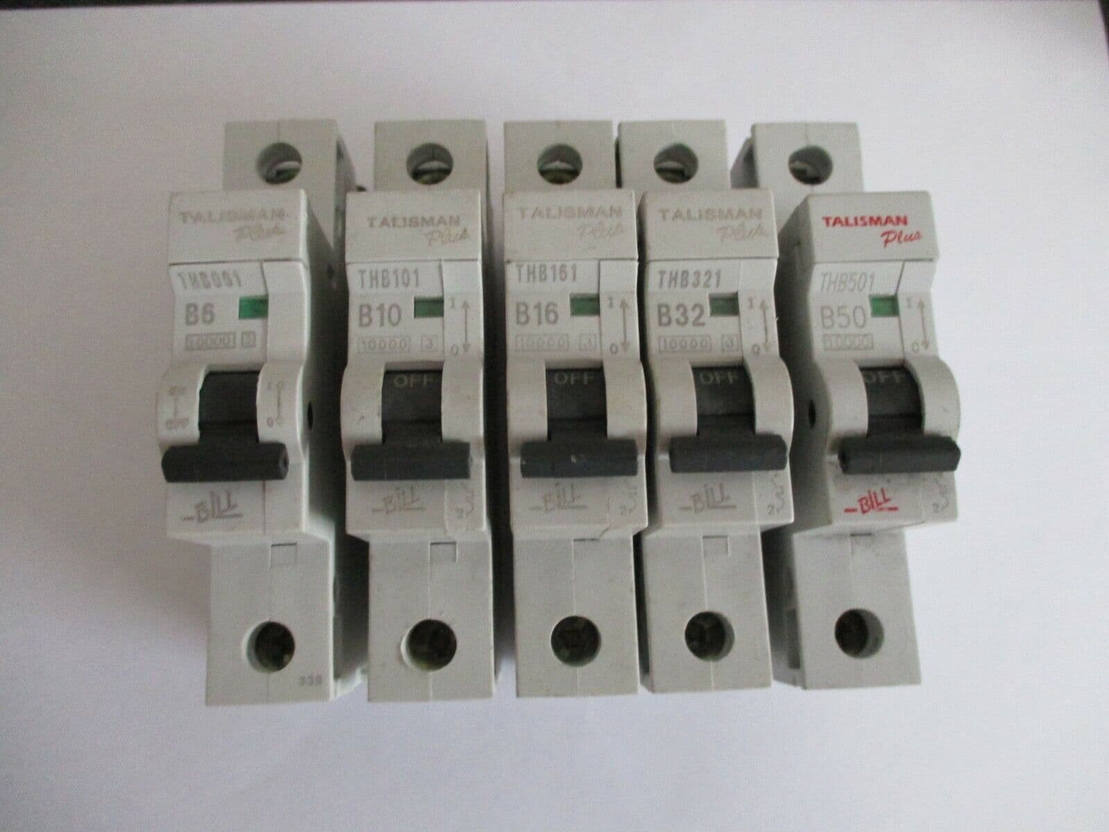 BILL TALISMAN PLUS THB B6 B10 B16 B20 B32 B40 B50 AMP 10KA SINGLE POLE MCBS