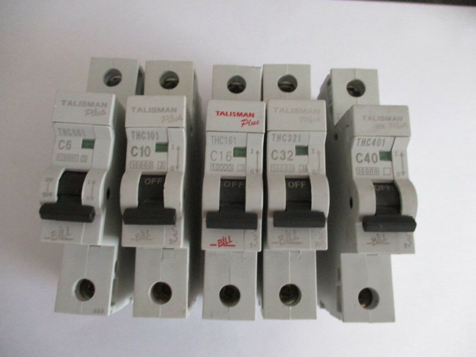 BILL TALISMAN PLUS THC C6 C10 C16 C20 C32 C40 C50 AMP 10KA SINGLE POLE MCBS