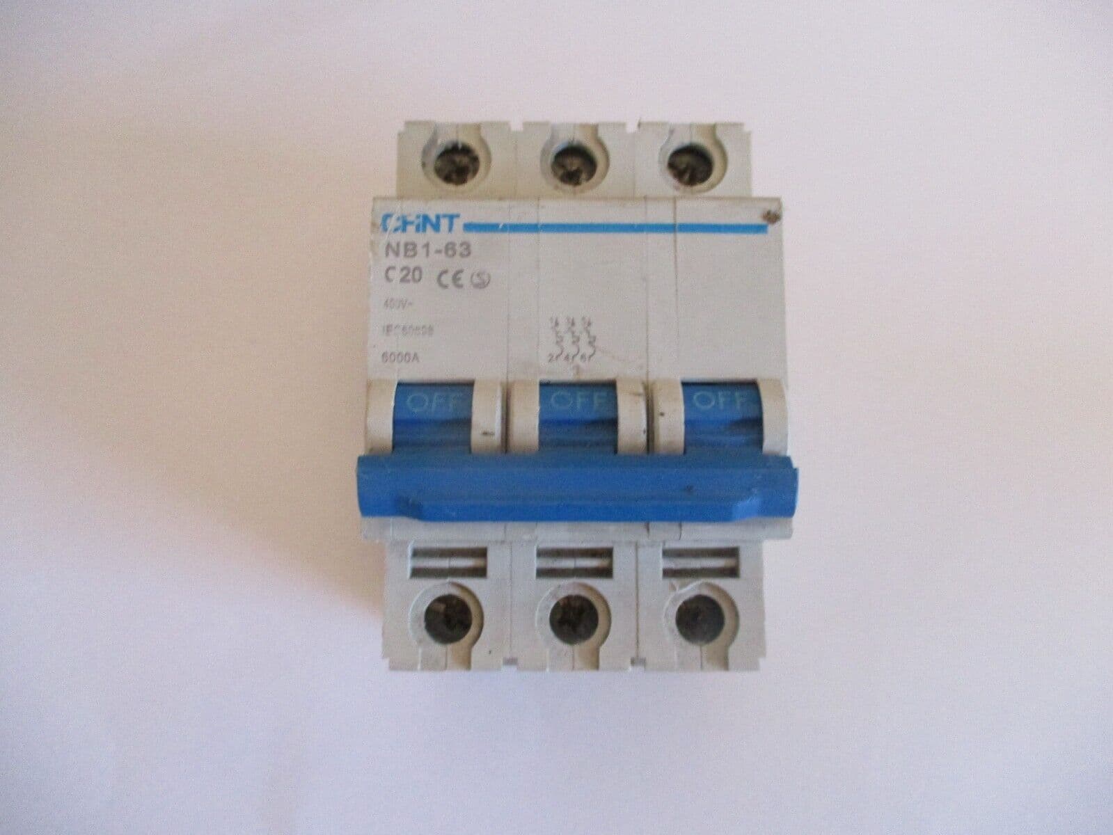 CHINT NB1-63 C20 20 AMP 6KA TRIPLE POLE MCB CIRCUIT BREAKER