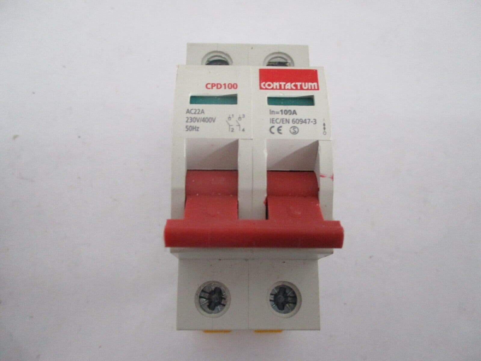 CONTACTUM 100 AMP CPD100 DOUBLE POLE MAIN SWITCH ISOLATOR