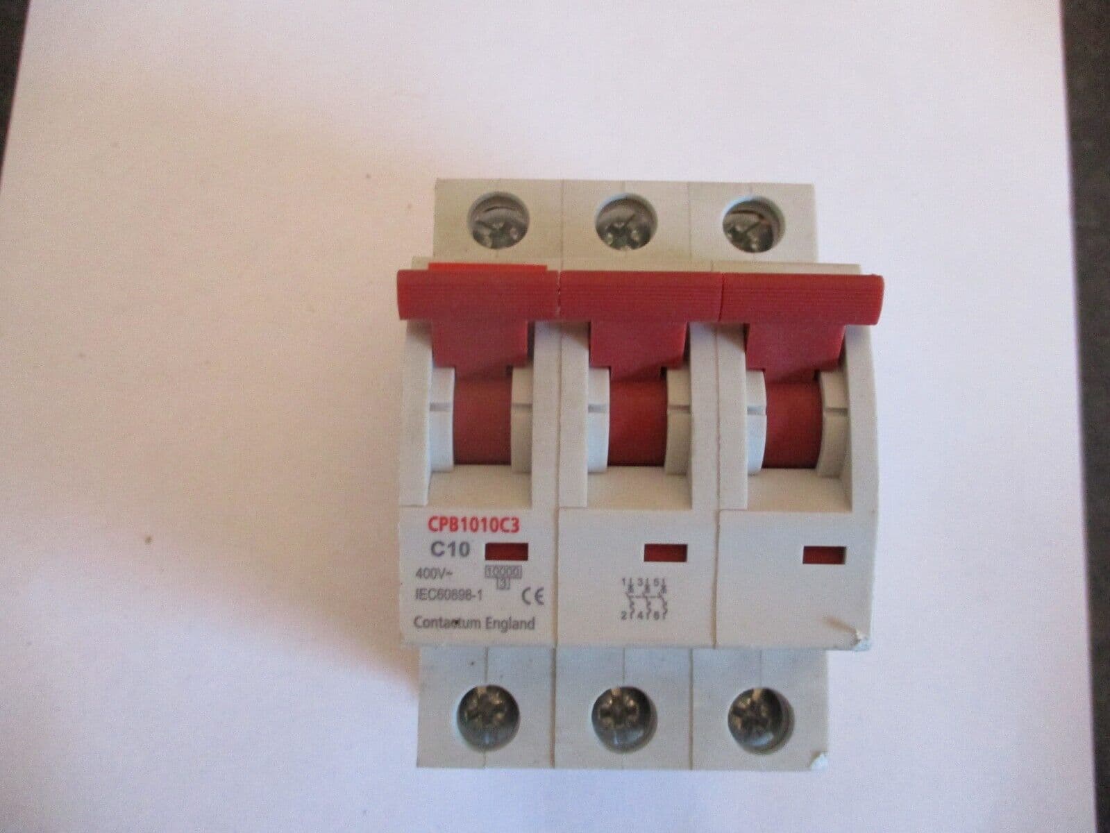 CONTACTUM C10 10 AMP CPB1010C3 10KA TRIPLE POLE MCB CIRCUIT BREAKER