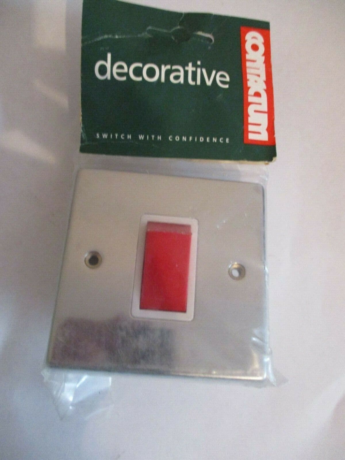 CONTACTUM S3756PCW 45 AMP DP RED SWITCH POLISHED CHROME