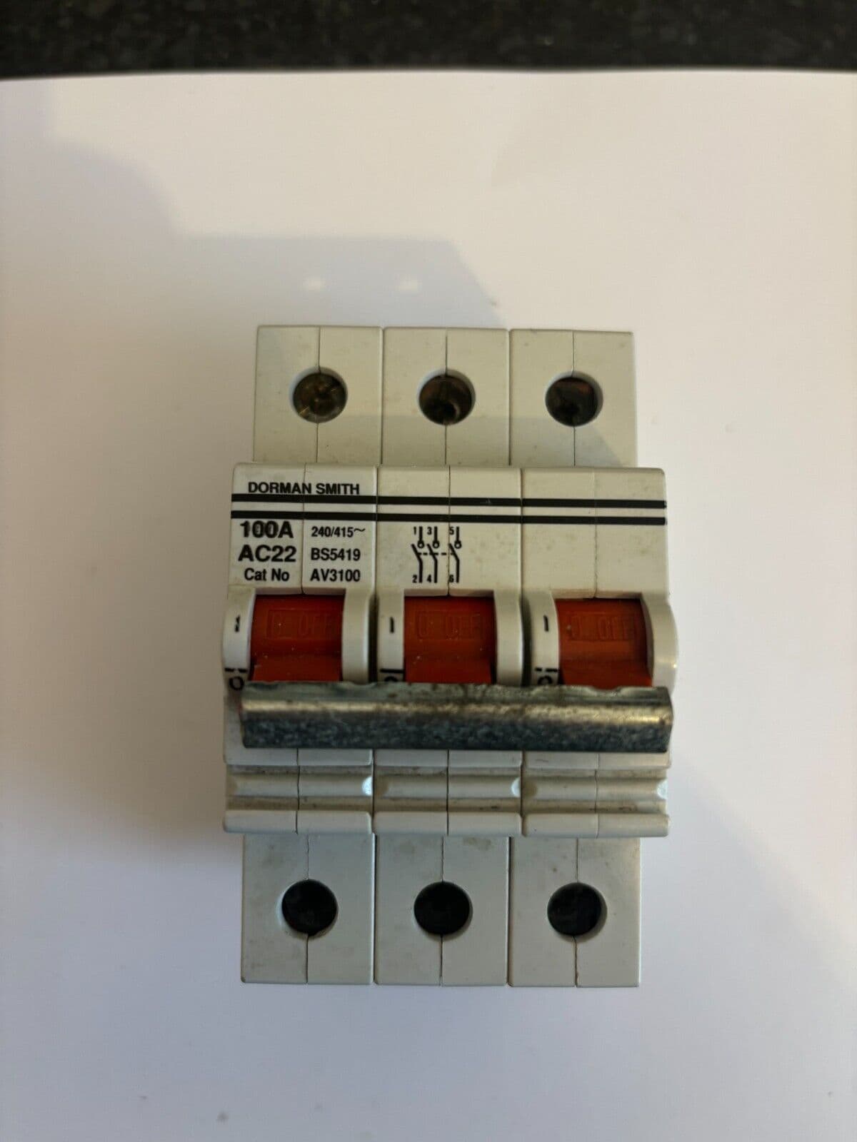 DORMAN SMITH 100 AMP AV3100 BS5419 TRIPLE POLE MAIN SWITCH ...