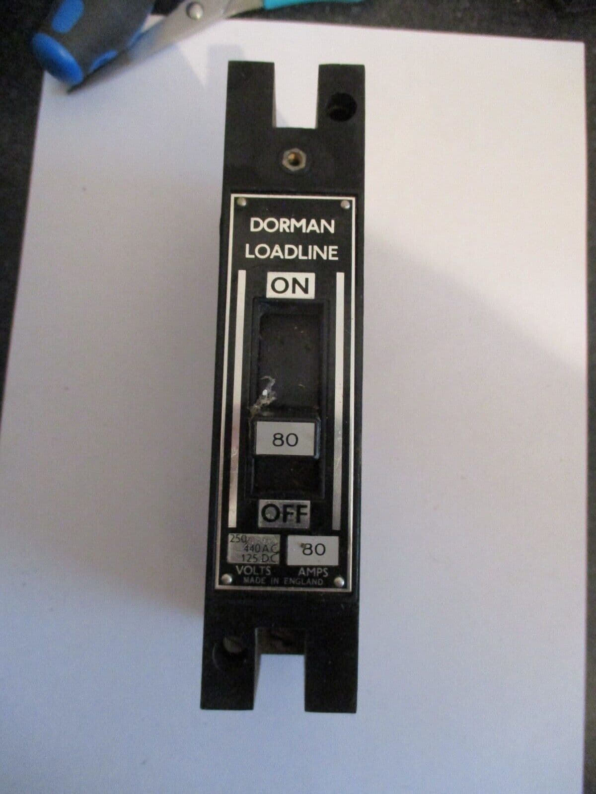DORMAN SMITH LOADLINE TYPE 80A 80 AMP SINGLE POLE MCCB LLAA80 BLACK