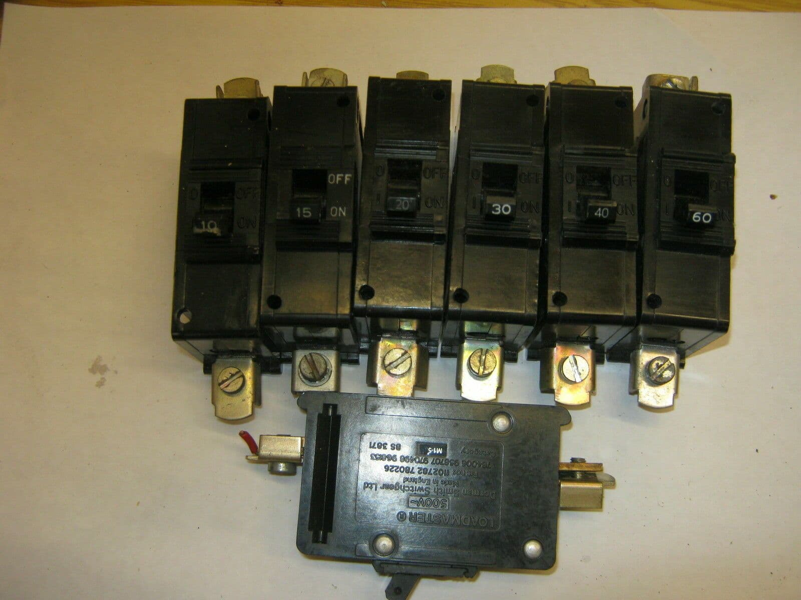 DORMAN SMITH LOADMASTER 5 75 10 15 20 30 40 50 60 AMP SINGLE POLE M3 MCBS