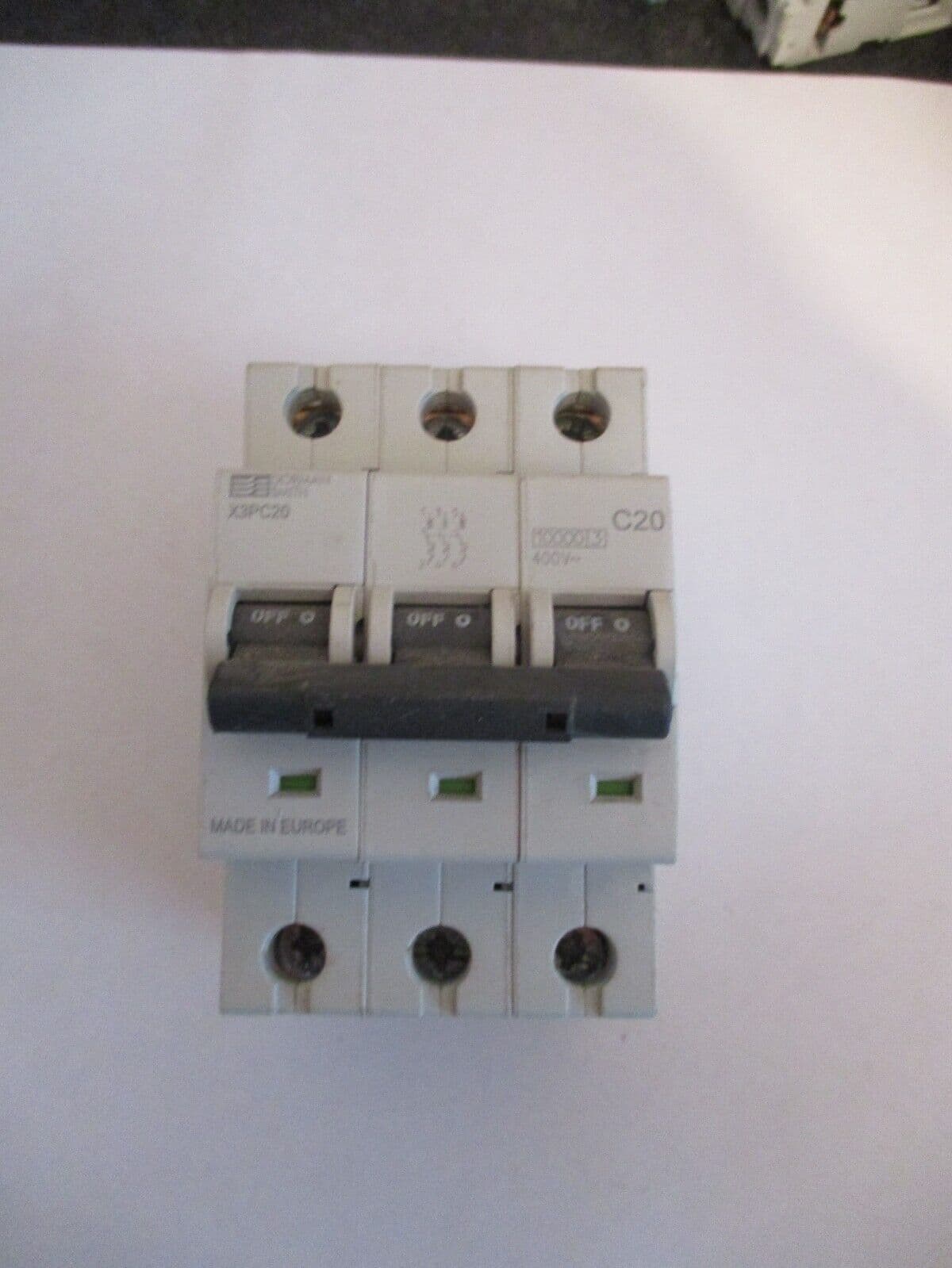 DORMAN SMITH X3PC20 C20 20 AMP 10KA TRIPLE POLE MCB CIRCUIT BREAKER