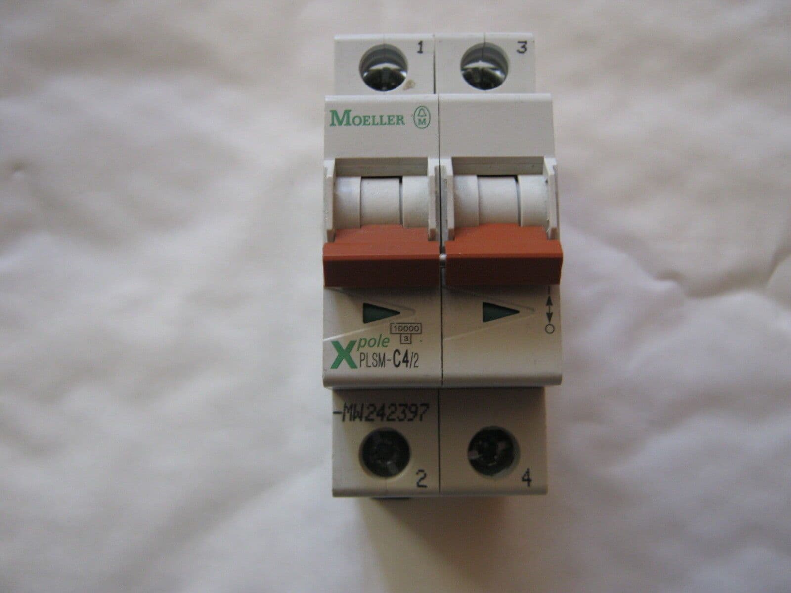 EATON MEM MOELLER PLSM-C4/2 4 AMP DOUBLE POLE MCB CIRCUIT BREAKER PLSM ...