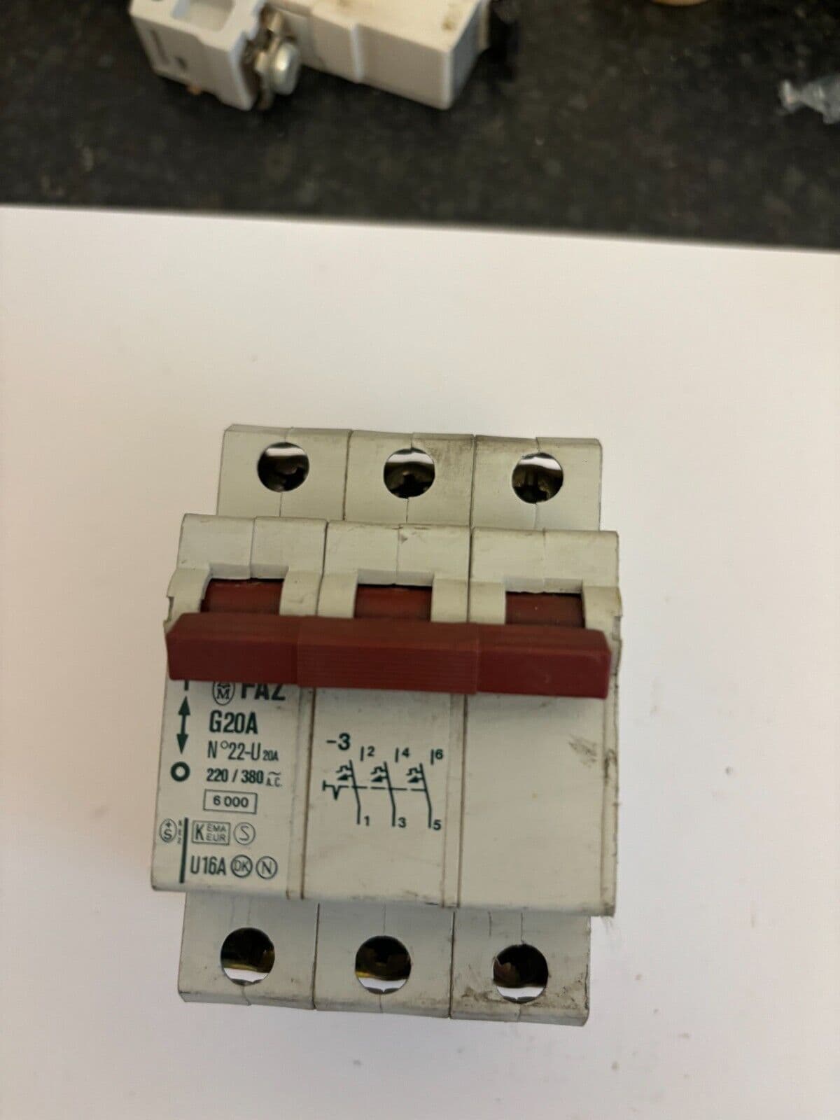 FAZ G20A 20 AMP 6KA TRIPLE POLE MCB CIRCUIT BREAKER
