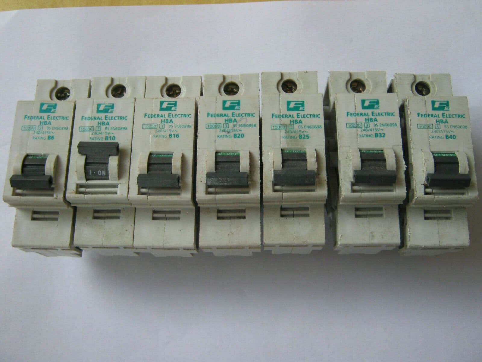FEDERAL ELECTRIC HBA1P B06 B10 B16 B20 B32 B40 B50 B63 10KA SINGLE POLE ...