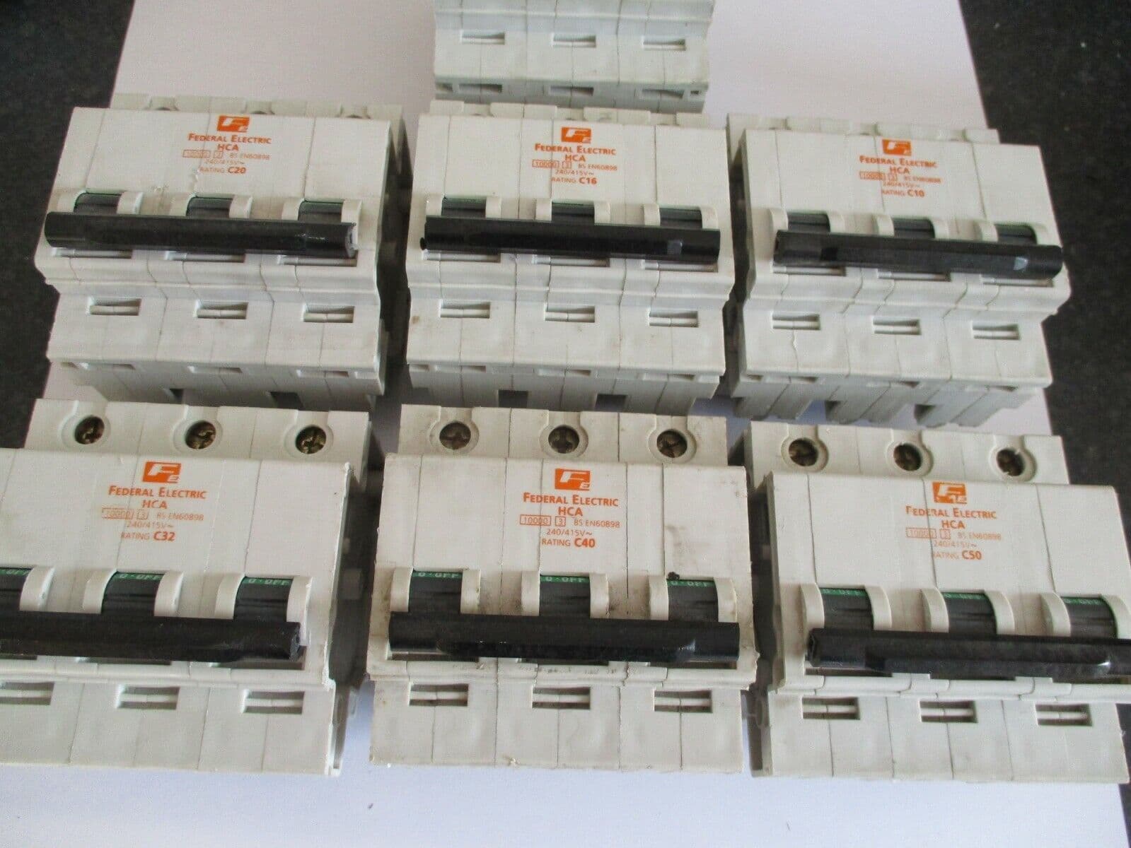 FEDERAL ELECTRIC HCA C6 C10 C16 C20 C32 C40 C50 C63 10KA TRIPLE POLE MCBS