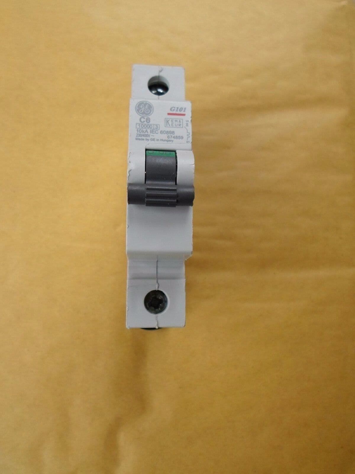 GE GENERAL ELECTRIC C6 6 AMP G101 10KA 674859 SINGLE POLE MCB CIRCUIT ...