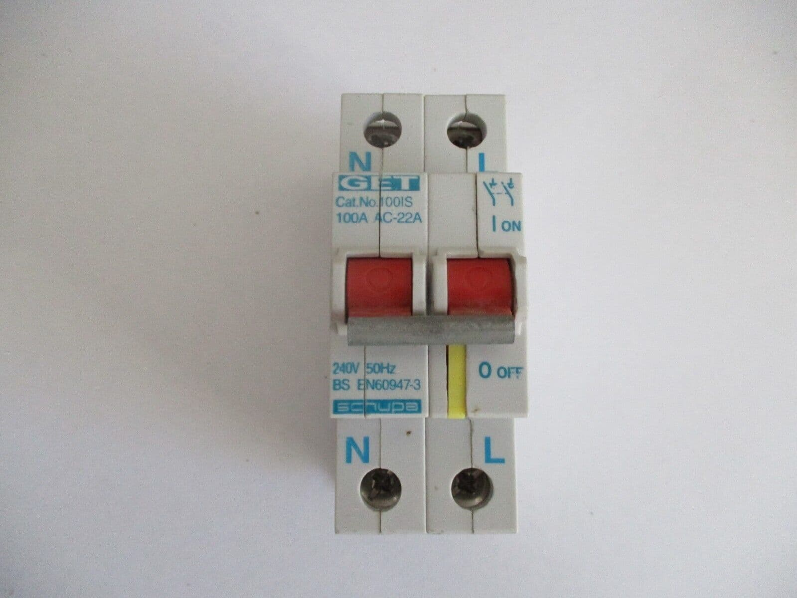 GET SCHUPA 100 AMP 100IS DOUBLE POLE MAIN SWITCH DISCONNECTOR