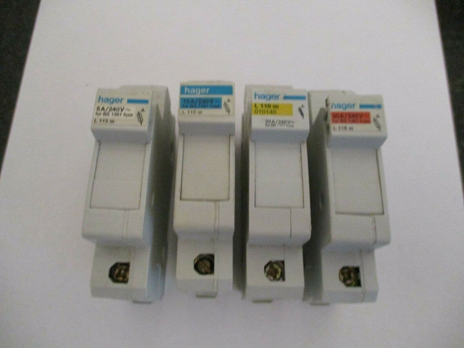HAGER 5A 15A 20A 30A BS1361 CARTRIDGE FUSE HOLDER INC FUSE