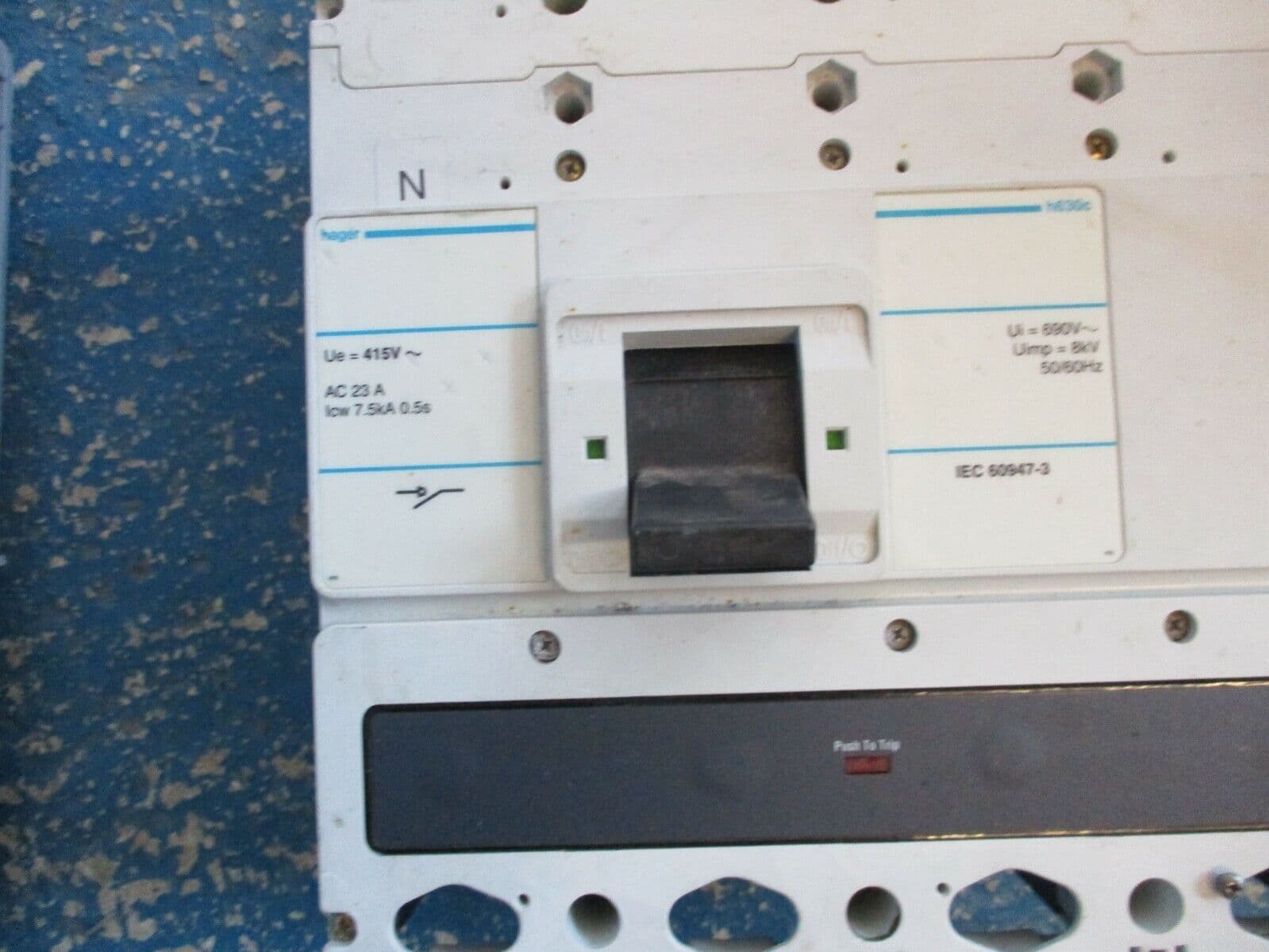 HAGER 630 AMP H630C TRIPLE POLE NEUTRAL MAIN SWITCH