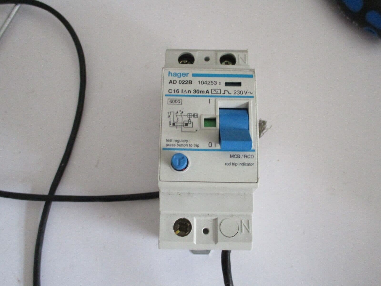 HAGER AD 022B C16 16 AMP 30mA MCB /RCD CIRCUIT BREAKER