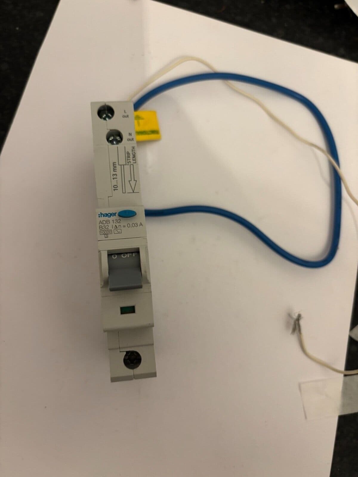 HAGER B32 ADB 132 32 AMP 30mA 10KA SINGLE POLE RCBO CIRCUIT BREAKER