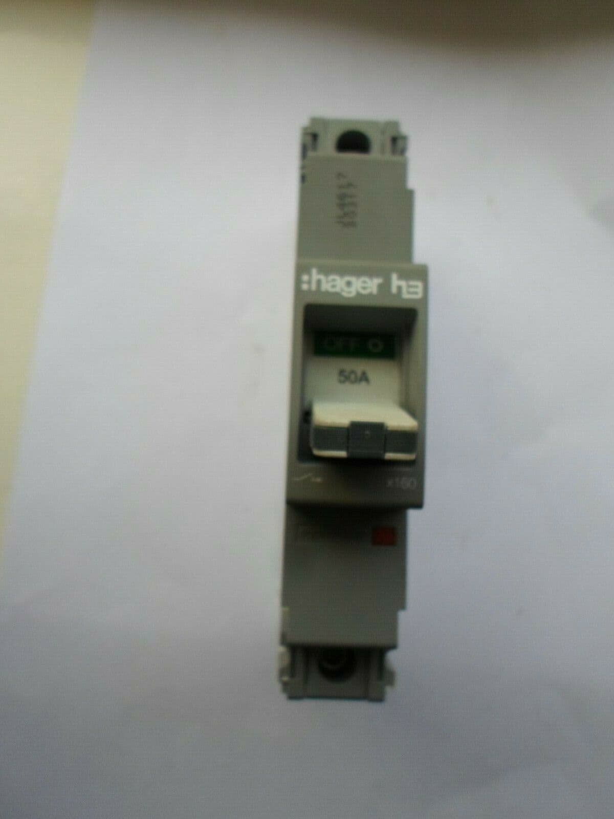 HAGER H3 X160 50 AMP SINGLE POLE MCCB CIRCUIT BREAKER