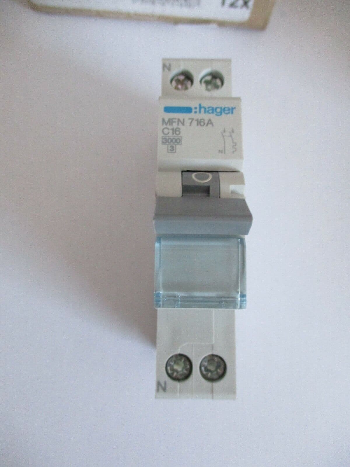 HAGER MFN716A C16 16 AMP 3KA SINGLE POLE MCB WITH NEUTRAL CIRCUIT BREAKER