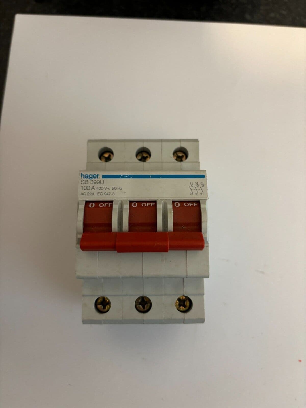 HAGER SB 399U 100 AMP TRIPLE POLE MAIN SWITCH DISCONNECTOR