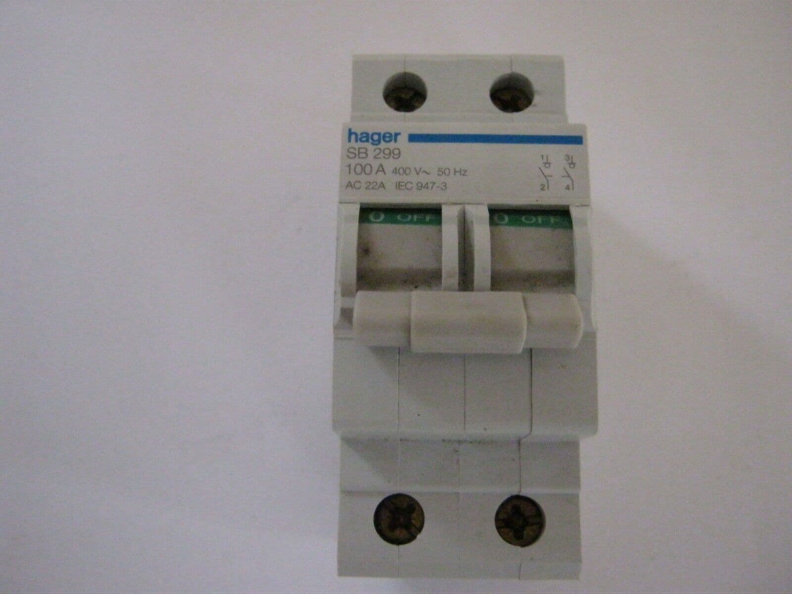 HAGER SB299 100A 100 AMP AC22A MAINSWITCH