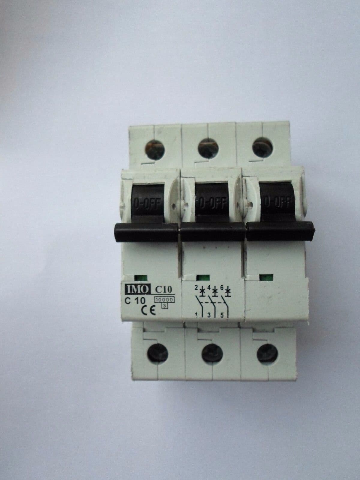 IMO C10 10 AMP C10C3010 TRIPLE POLE MCB CIRCUIT BREAKER