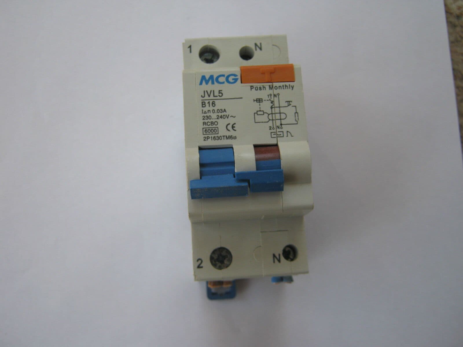 MCG JVL5 B16 16 AMP 30mA RCBO CIRCUIT BREAKER