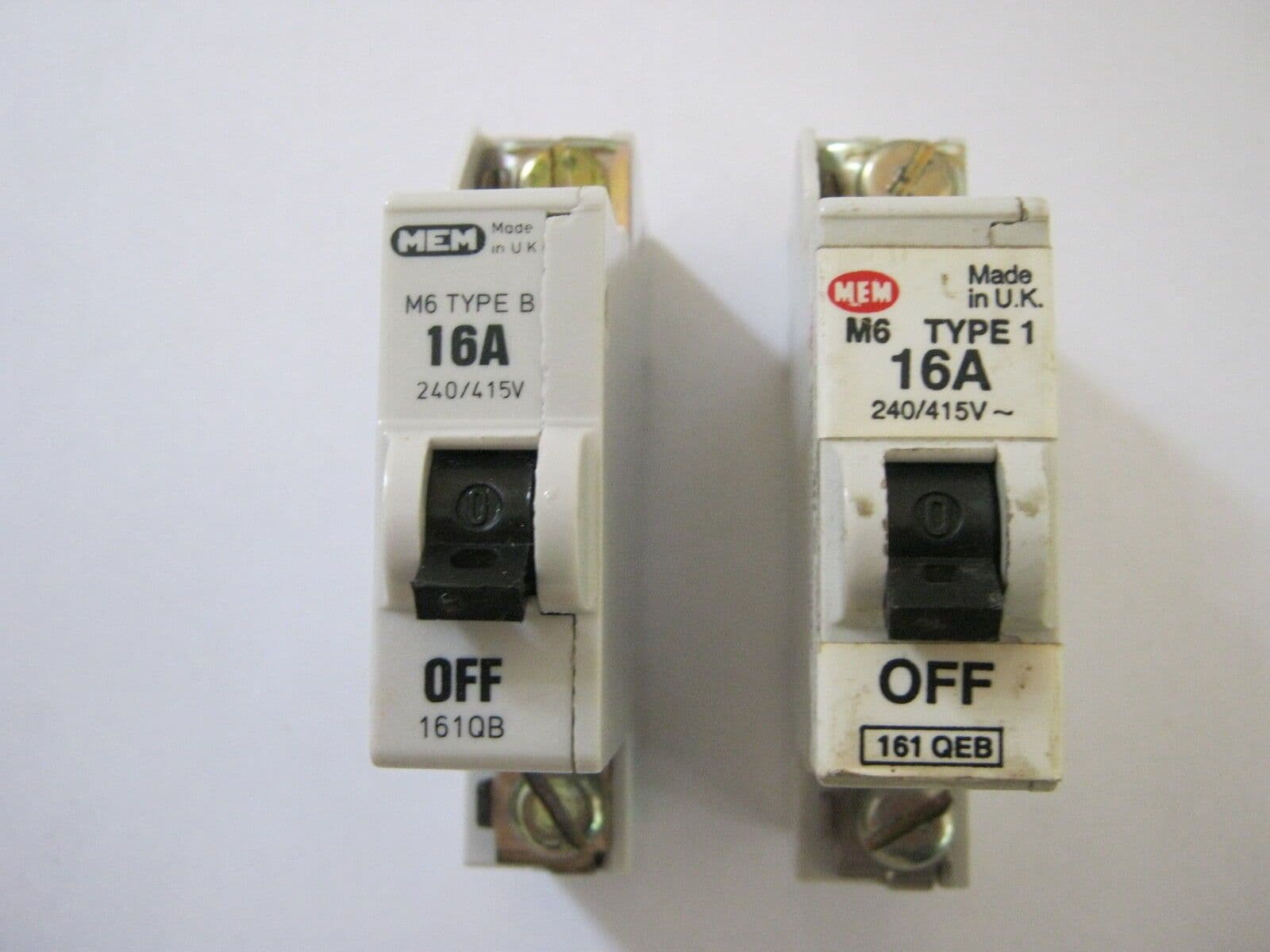 MEM 16A M6 TYPE 1 161 QEB// TYPE B 161QEB 240/415V MCB161QEB/161QB