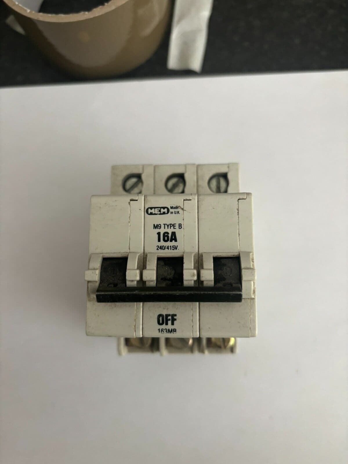 MEM EATON 163MB 16 AMP M9 TYPE B TRIPLE POLE MCB CIRCUIT BREAKER
