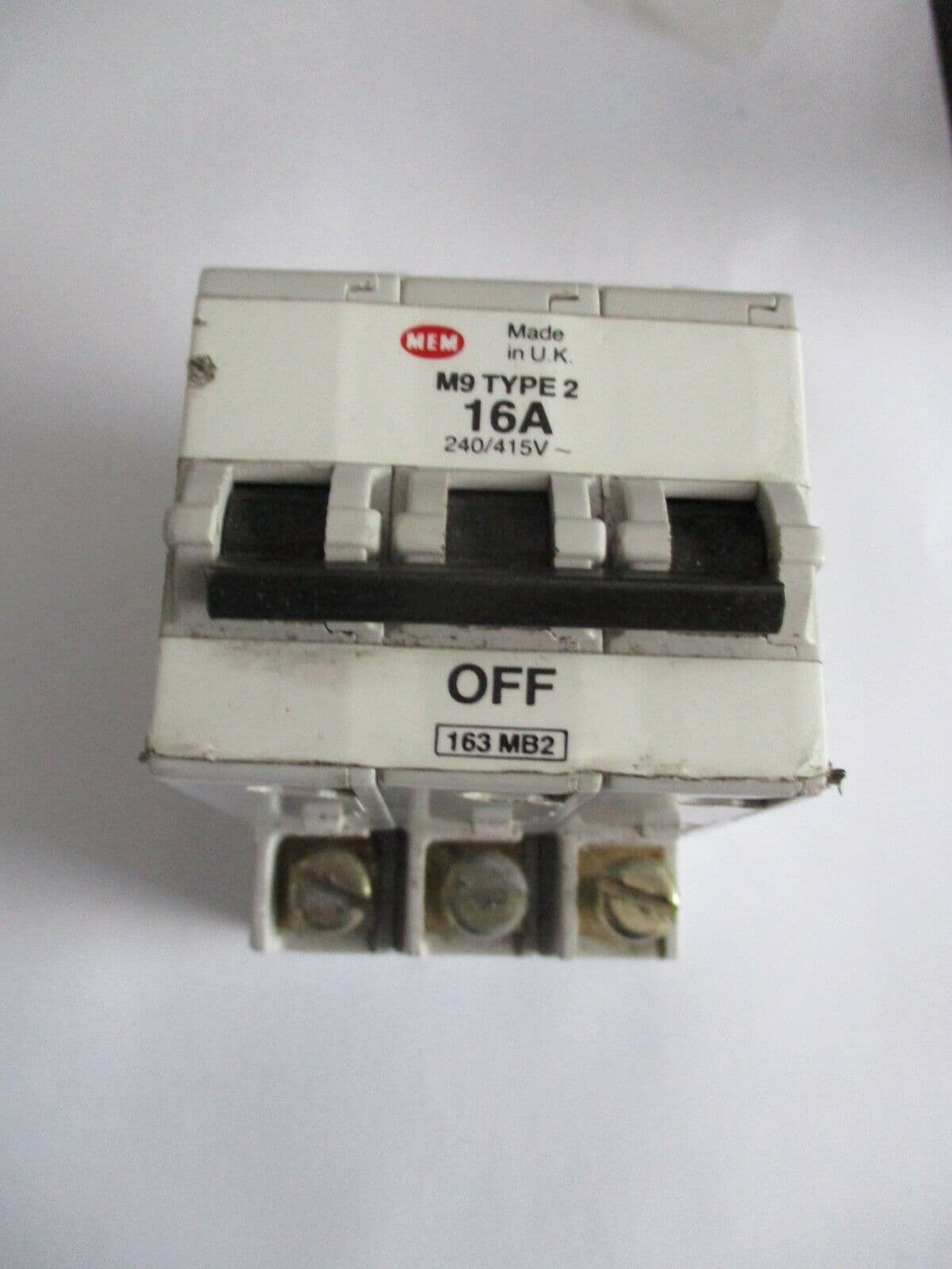 MEM EATON 16A 16 AMP TYPE 2 M9 163MB2 TRIPLE POLE MCB CIRCUIT BREAKER