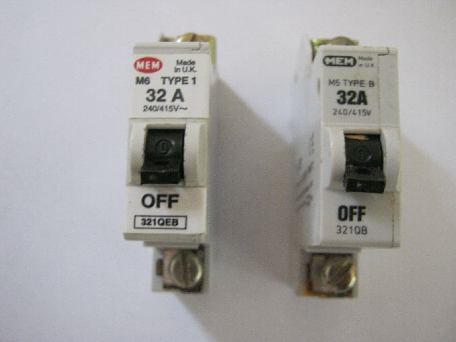 MEM EATON M6 TYPE 1/ TYPE B 32A 321 QEB MCB CIRCUIT BREAKER 321QEB 321QB