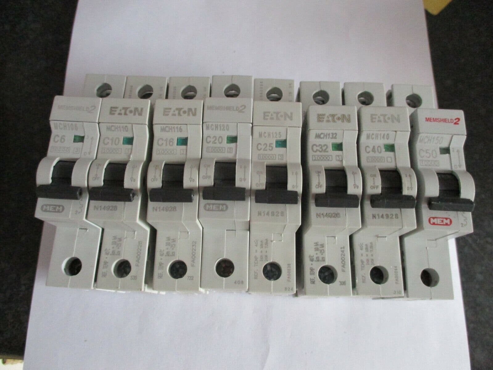 MEM EATON MEMSHIELD 2 MCH106 10 16 20 32 40 50 63 AMP 10KA SINGLE POLE MCBS